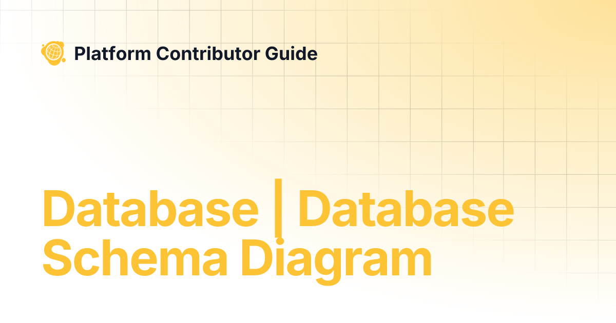 Database | Database Schema Diagram | Platform Contributor Guide